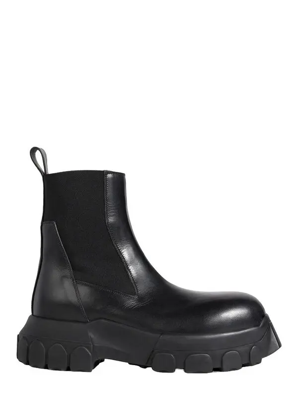 Rick Owens Leather Chelsea Boots - Black
