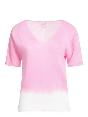 120% Lino Linen Knitted Sweater - Pink