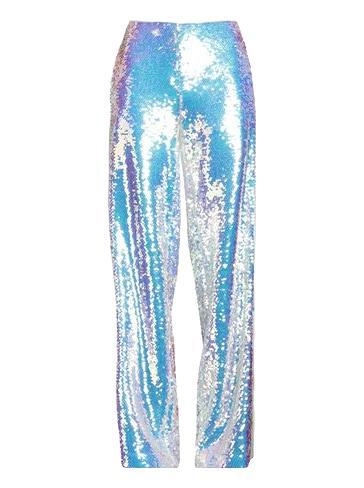 Iceberg Wide-leg Pants With Appliqués And Sequins - Azure