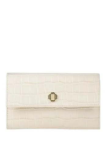 Maje Handbag In Crocodile-print Leather - White