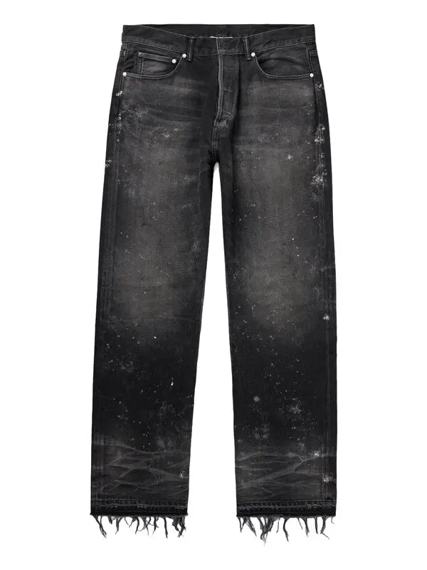 John Elliott Wyatt Straight-leg Paint-splattered Jeans - Black