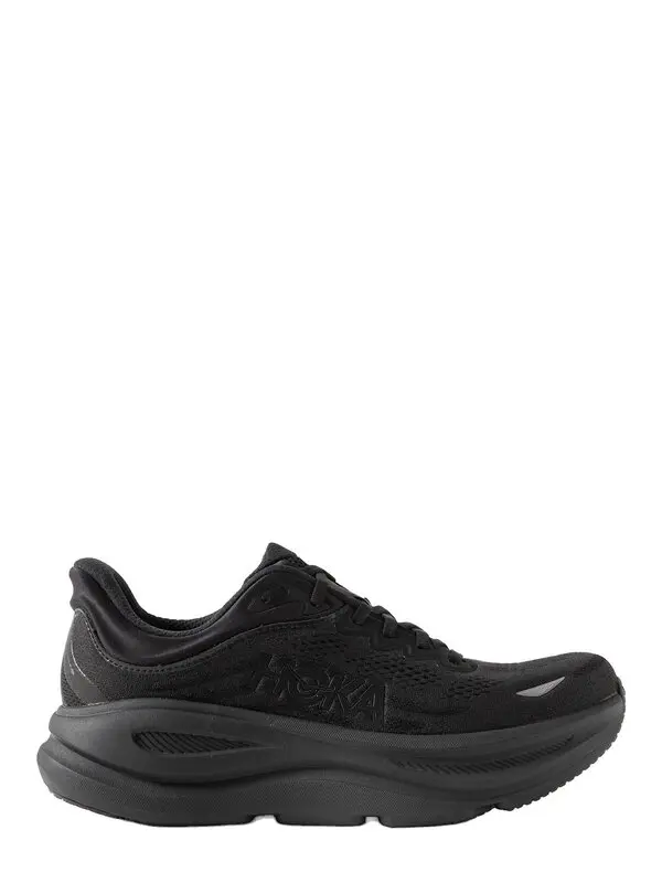 HOKA® Bondi 9 Rubber-trimmed Mesh Sneakers - Black