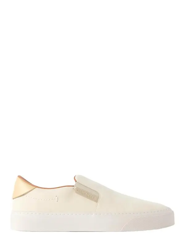 Moncler Monclub Leather Slip-on Sneakers - Neutrals