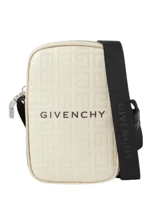 Givenchy Printed Logo Jacquard Canvas Messenger - Beige/black