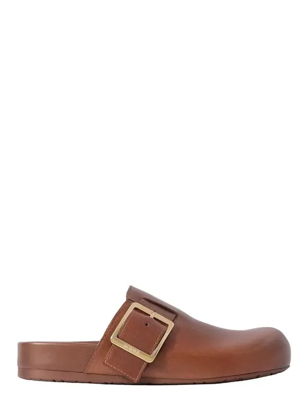 Loewe Ease Buckled Leather Mules - Brown