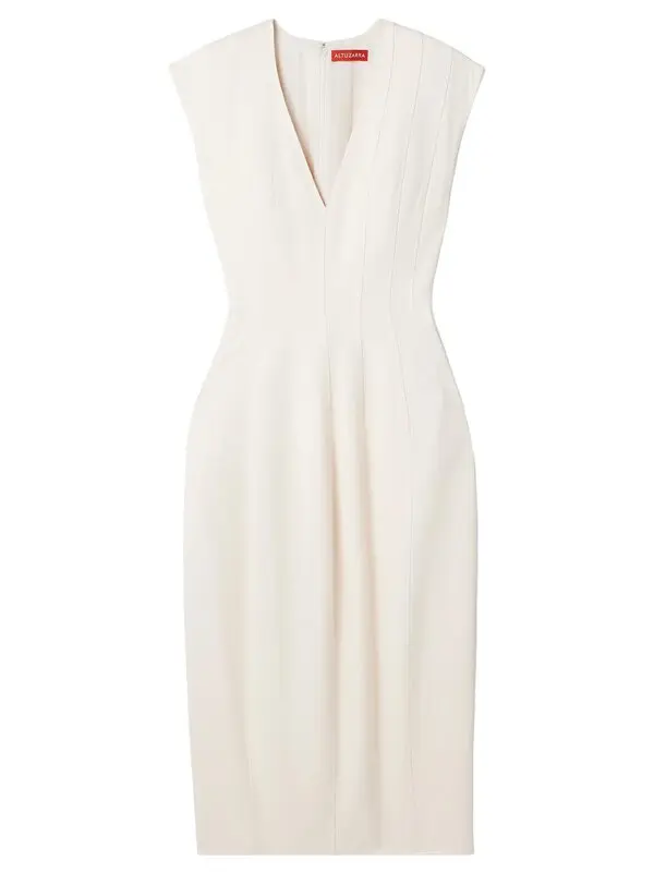 Altuzarra Bichette Crepe Midi Dress - Ivory
