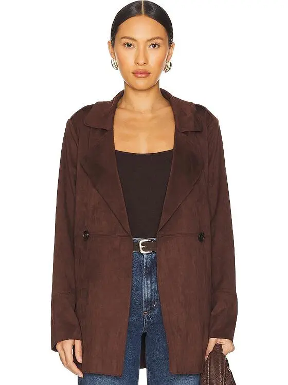 LOVERS AND FRIENDS Faux Suede Lana Jacket - Dark Brown