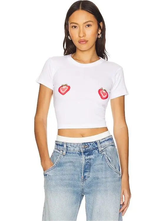 LOVERS AND FRIENDS Strawberry Hearts Tee - White