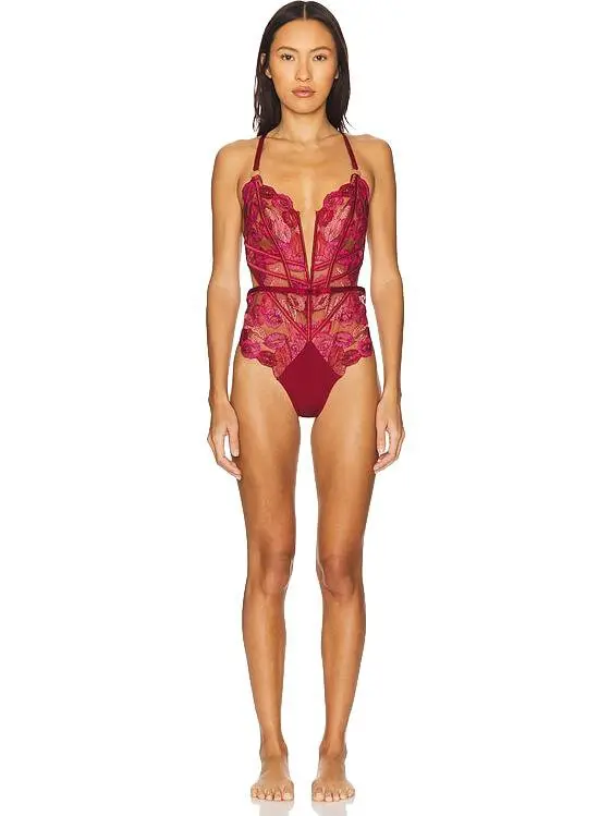 THISTLE AND SPIRE Eye Candy Bodysuit - Ruby