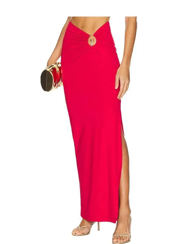 Bardot Neve Maxi Skirt - Deep Red