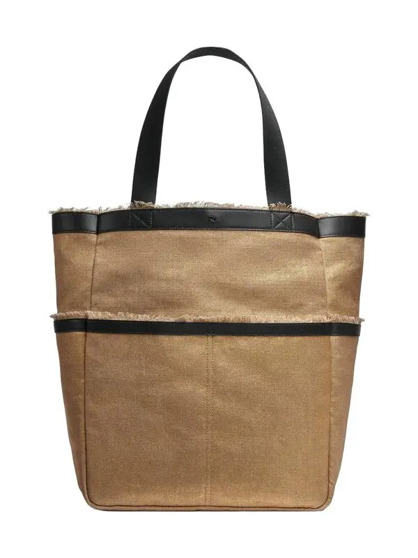 Donna Karan New York Metallic Canvas Lido Tote - Gold