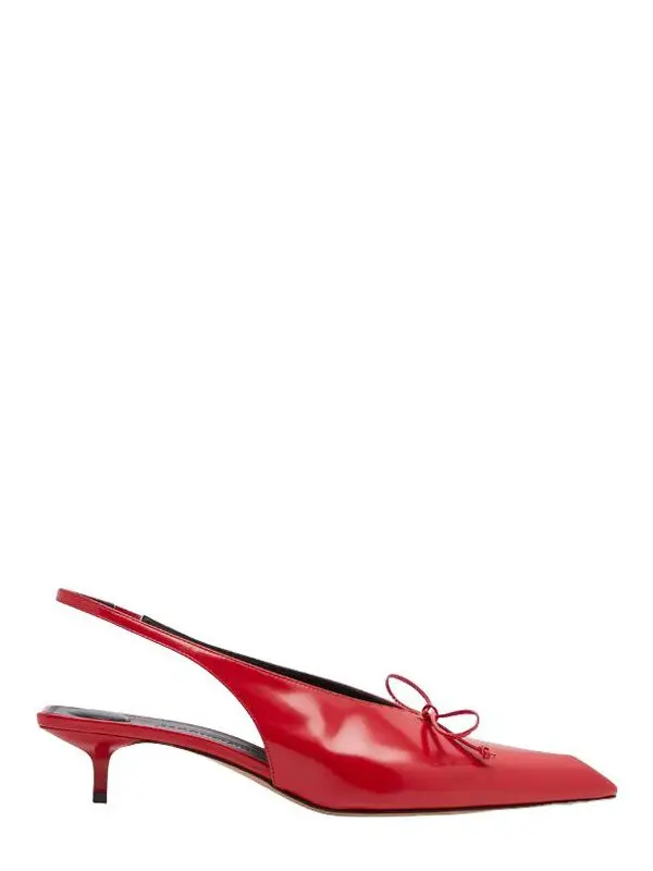 Jacquemus Cubisto Leather Slingback Pumps - Red