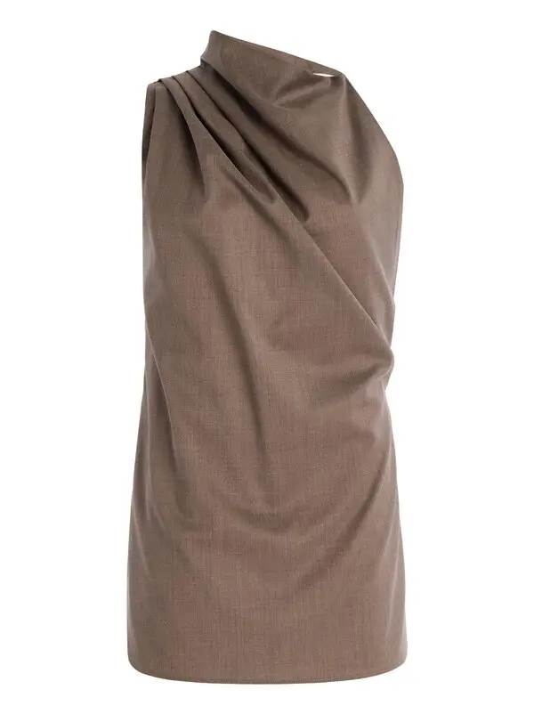 SEV Draped Wool Top - Brown