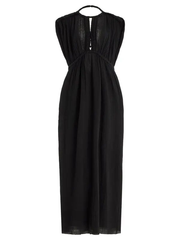 Isabel Marant Joya Cotton Midi Dress - Black