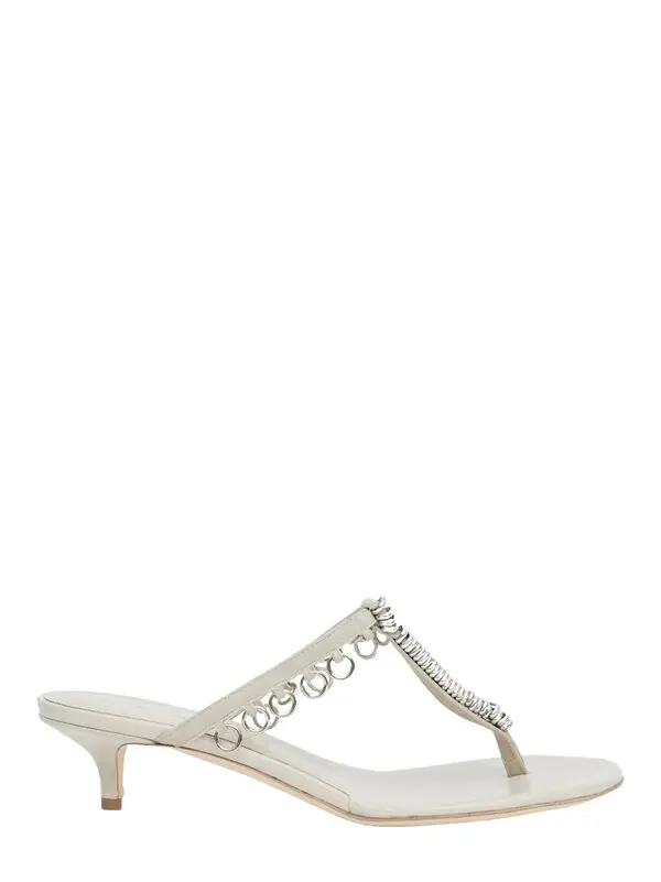 Christopher Esber Pierced Leather Kitten Heels - White