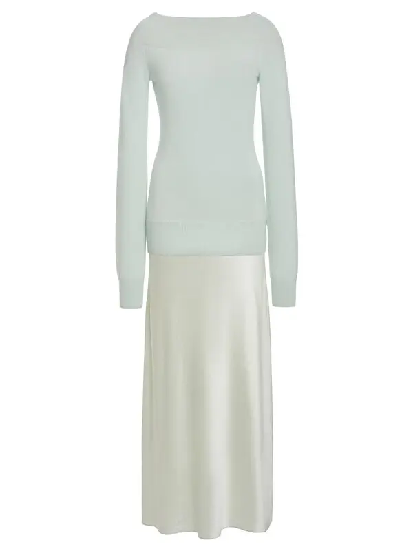 Christopher Esber Hybrid Cashmere-silk Maxi Dress - Light Blue