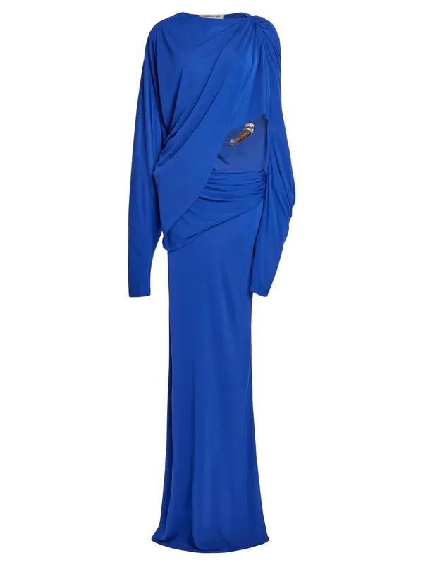 Christopher Esber Draped Jersey Maxi Dress - Blue