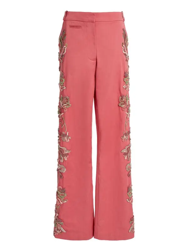 Christopher Esber Duke Embellished Wide-leg Pants - Pink