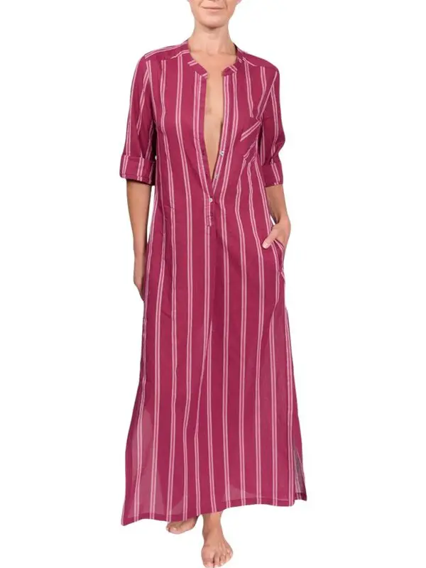 EVERYDAY RITUAL Tracey Cotton Caftan - Cerise