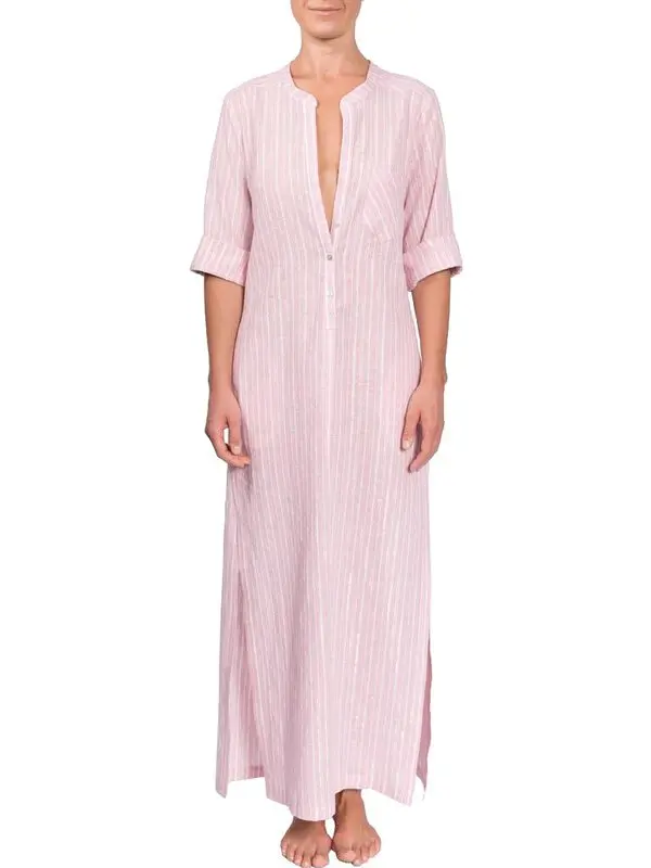 EVERYDAY RITUAL Tracey Cotton Caftan - Pink Lurex