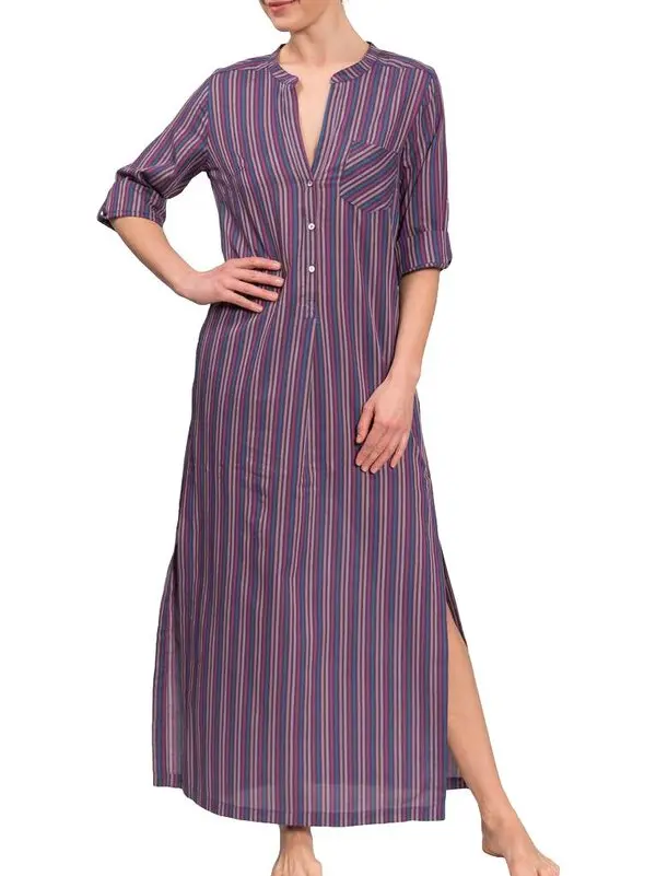 EVERYDAY RITUAL Tracey Cotton Caftan - Purple Grey
