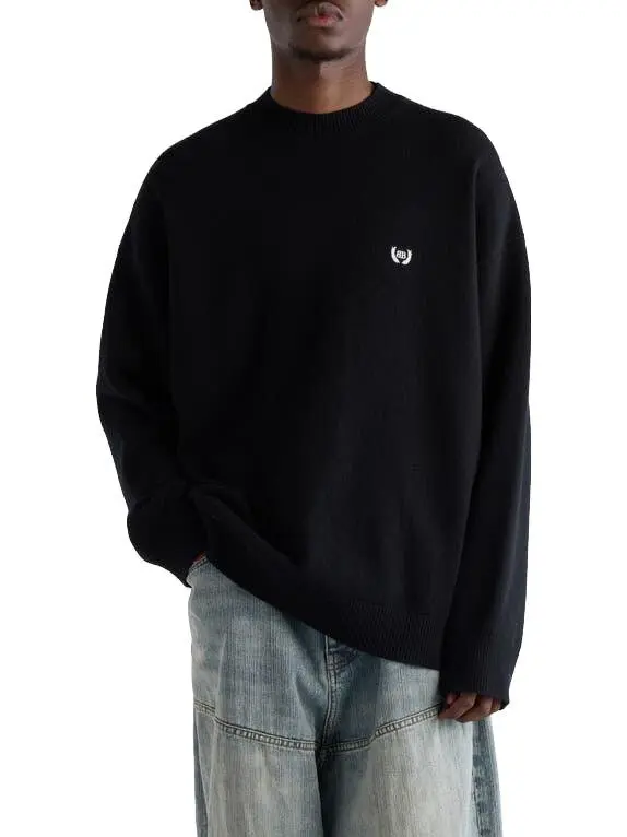 Balenciaga Relaxed Virgin Wool Sweater - 1000 Black