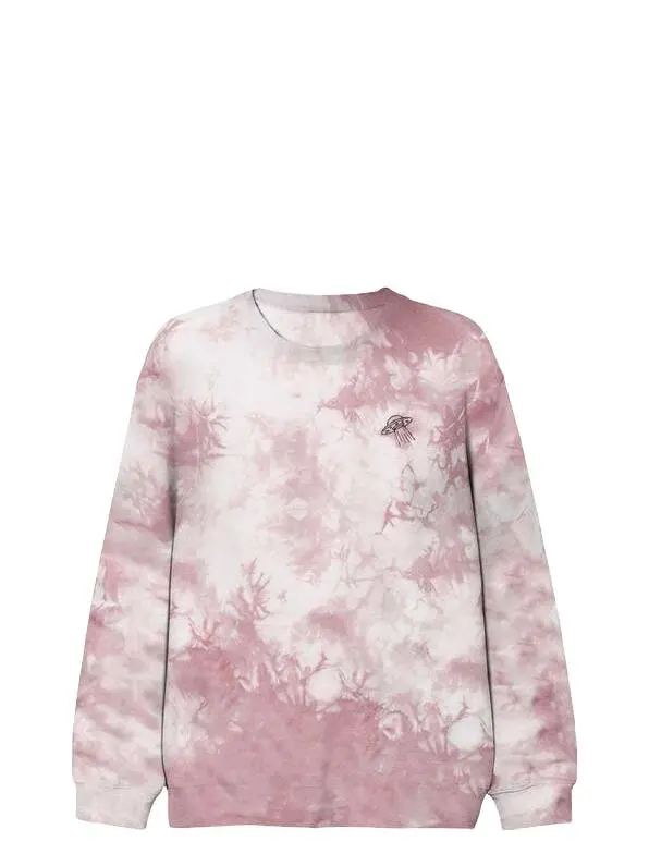 DALIX Tie-dye Crewneck Sweatshirt - Tie Dye Pink