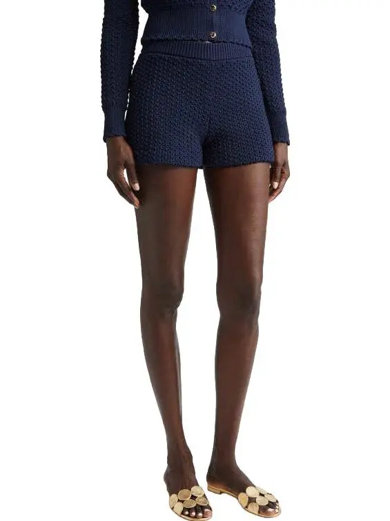St. John Re-edition Textured Knit Shorts - Midnight