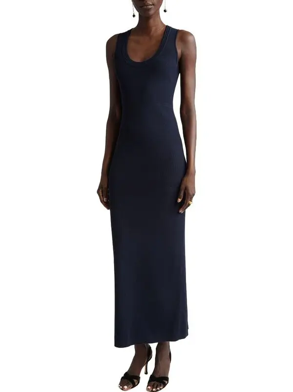 St. John Scoop Neck Tank Dress - Midnight