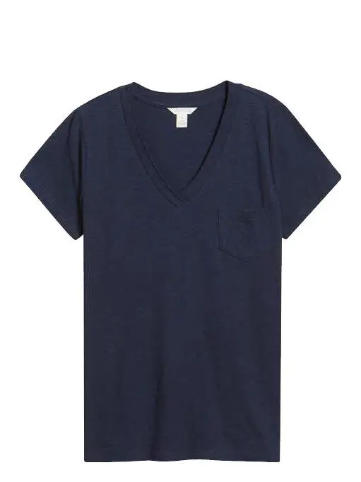 Caslon Cotton & Modal V-neck T-shirt - Navy Still