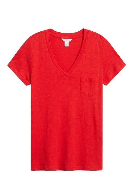 Caslon Cotton & Modal V-neck T-shirt - Red Radish