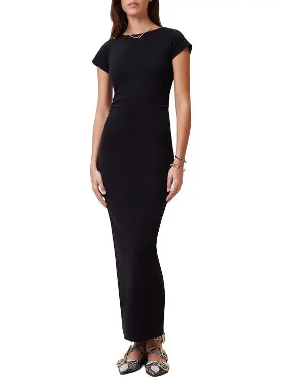 ALLSAINTS Katarina Slim Fit Cap Sleeve Maxi Dress - Black