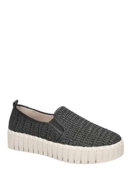 EASY WORKS BY EASY STREET Peppy Slip-on Platform Sneakers - Black Woven