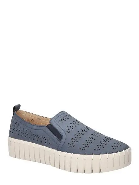 EASY WORKS BY EASY STREET Peppy Slip-on Platform Sneakers - Navy