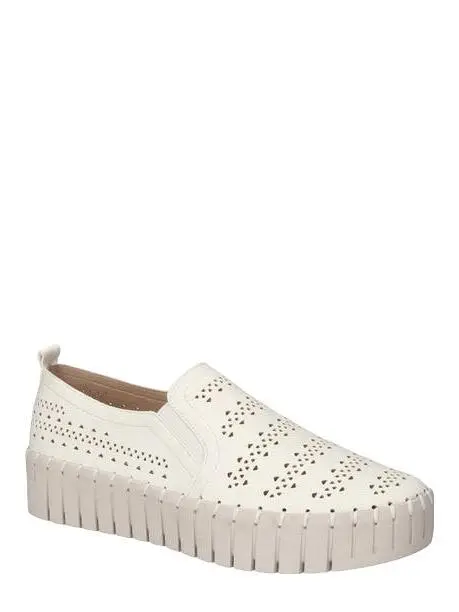 EASY WORKS BY EASY STREET Peppy Slip-on Platform Sneakers - White