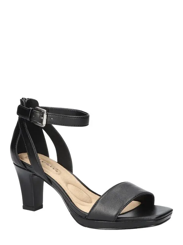 EASY WORKS BY EASY STREET Ro Ankle Strap Sandals - Black