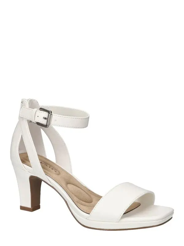 EASY WORKS BY EASY STREET Ro Ankle Strap Sandals - White