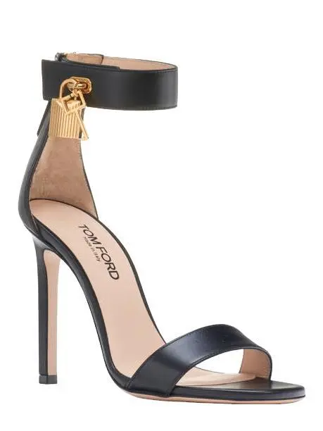 TOM FORD Padlock Ankle Strap Sandal - Black