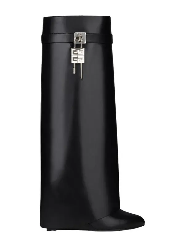 Givenchy Shark Lock Knee High Boots - 001 - Black
