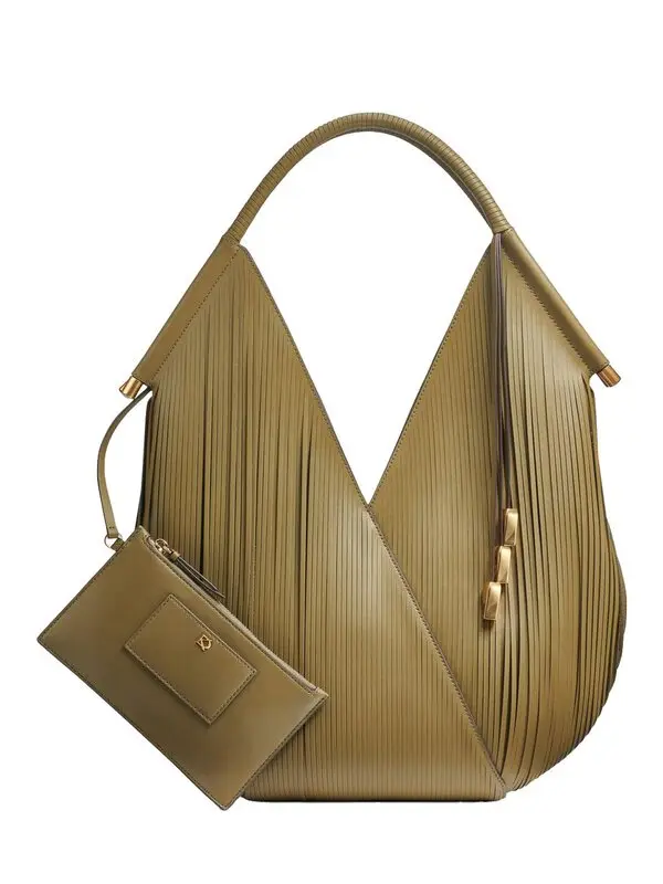 Donna Karan New York Baldwin Lasercut Shoulder Bag - Smoky Olive
