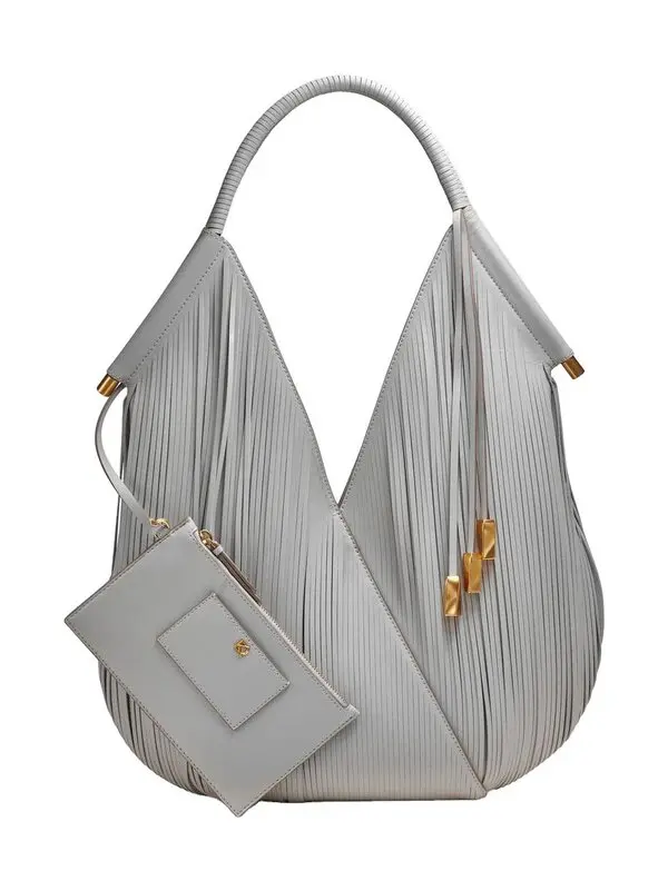 Donna Karan New York Baldwin Lasercut Shoulder Bag - Zinc