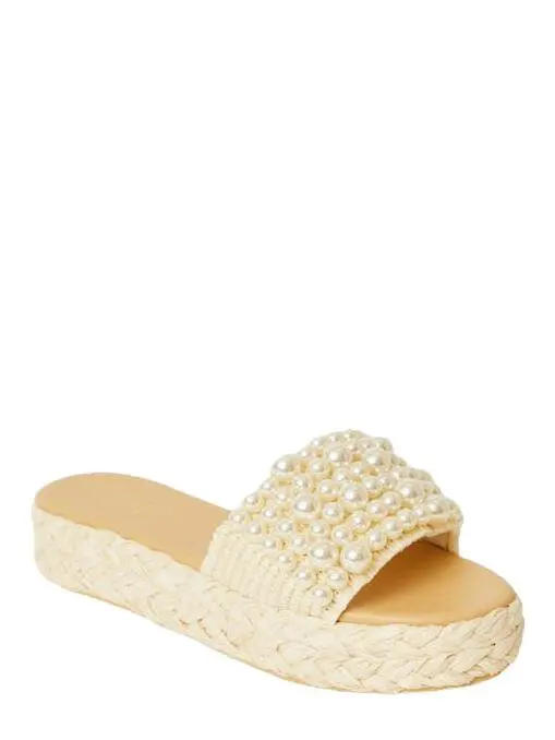 BTB LOS ANGELES Milos Pearl Espadrille - Cream