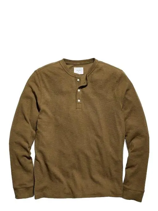 Billy Reid Slub Tuck Henley - Olive