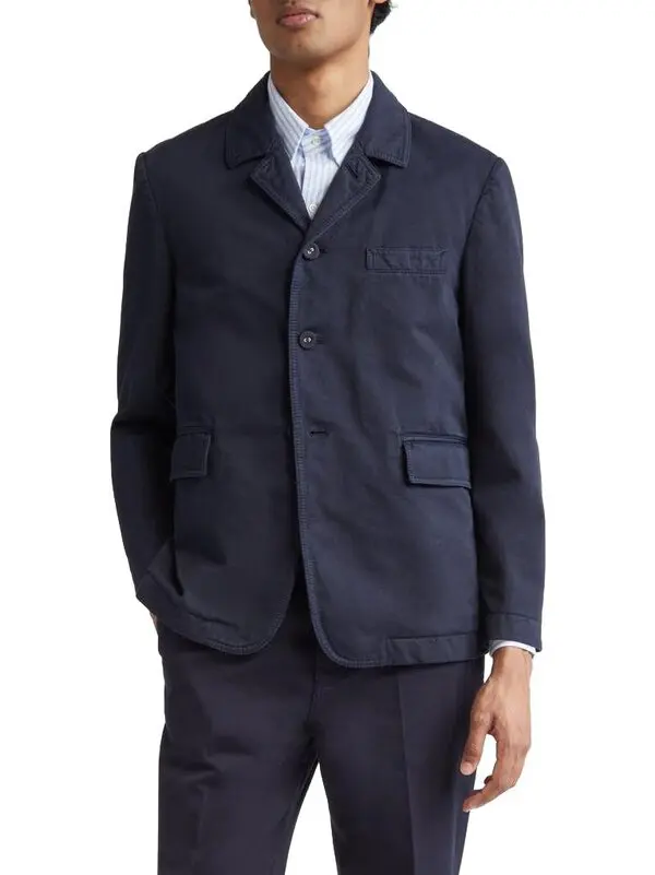 Thom Browne Unstructured Cotton Twill Jacket - Navy
