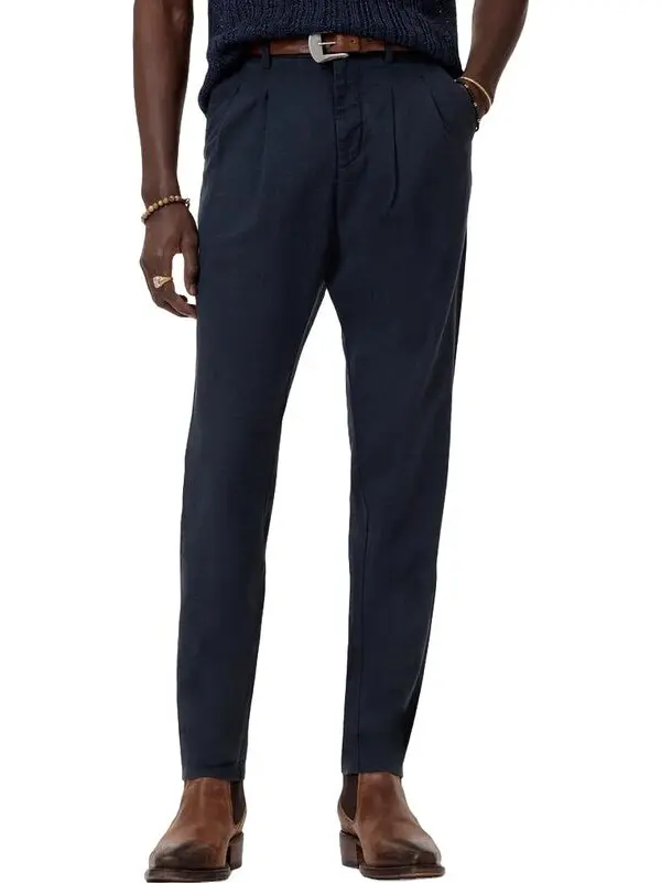 John Varvatos Kian Pleated Carrot-fit Trousers - Lake Blue
