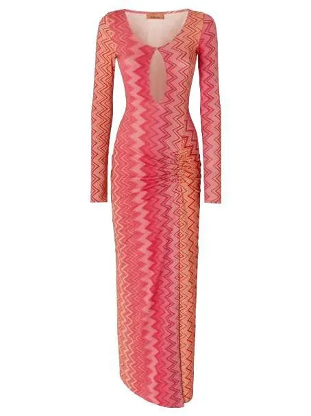 Missoni Zigzag Lamé Cover Up Dress - Red