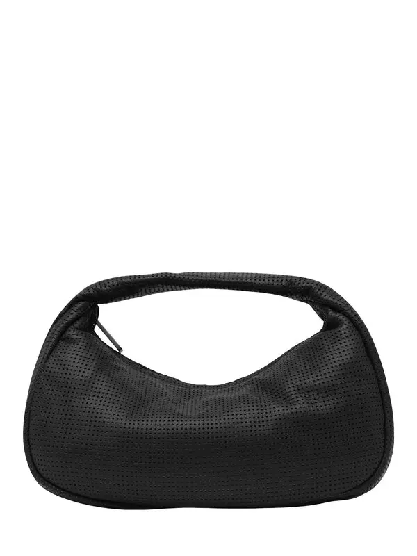 ST. AGNI Perforated Leather Mini Bon Bon Bag - Black