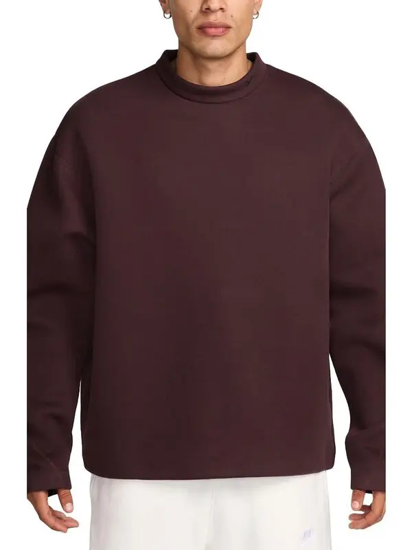 Nike Oversized Tech Fleece Sweatshirt - Burgundy Crush/ Black