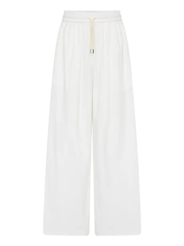 ST. AGNI Drawstring Cotton-blend Pants - White