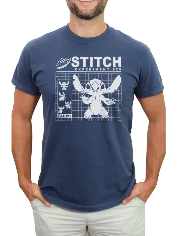 LILO & STITCH Experiment 626 Graph Graphic T-shirt - Navy Blue